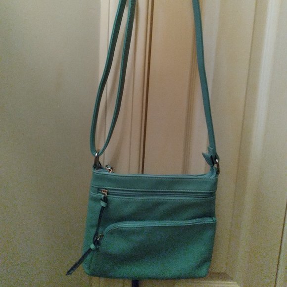 MC | Bags | Nwt Mc Leather Crossbody Bag In Soft Blue | Poshmark